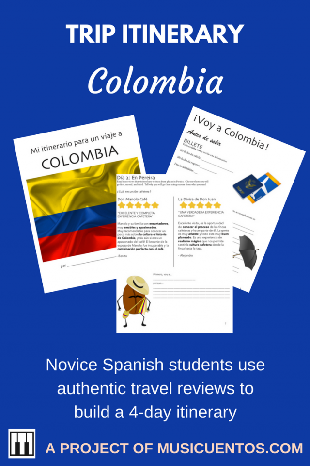 RESOURCE RELEASE: Trip Itineraries for Novice High Spanish | Musicuentos
